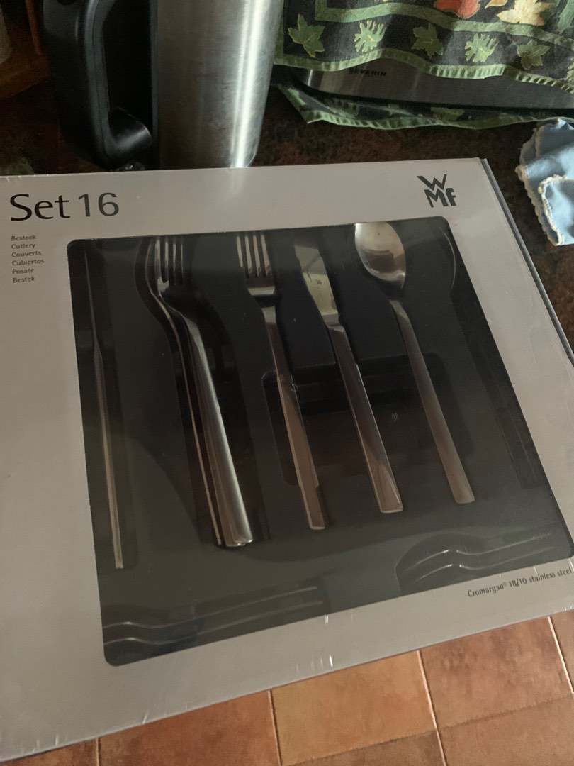 WMF 16 piece stainless steel set sealed box, Furniture & Home Living, Kitchenware & Tableware ...
