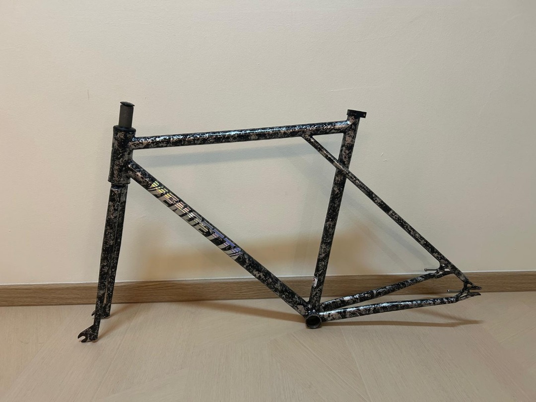 WTS Columbus Cromor Triple Triangle frameset (black and grey marble ...