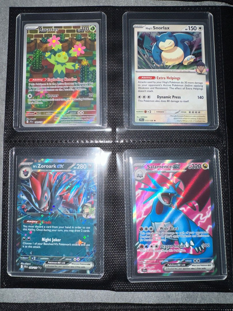 WTS Journey Together N’s Zoroark ex , Salamence ex, Hop’s Snorlax ...