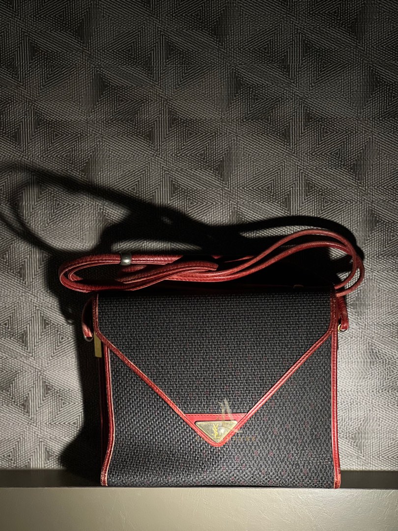 AUTHENTIC Yves Saint Laurent Waxed Canvas Crossbody Bag / YSL Waxed ...