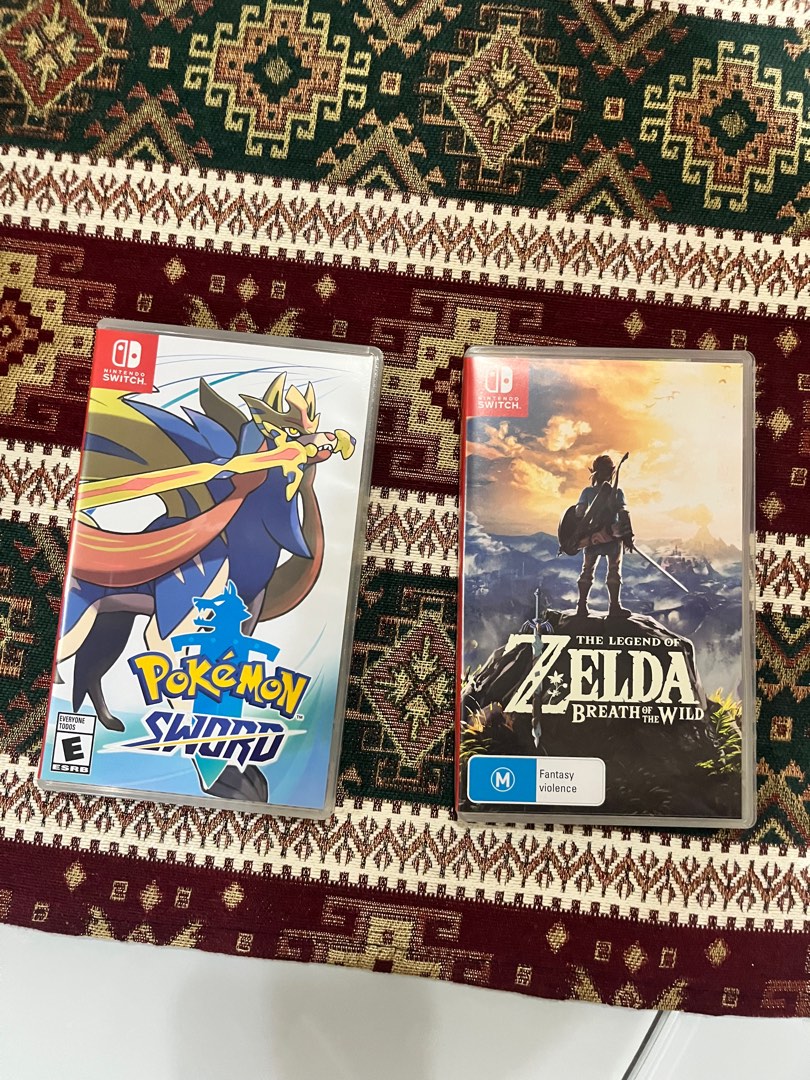 Zelda BOTW & Pokemon Sword Switch Games Bundle, Video Gaming, Video ...