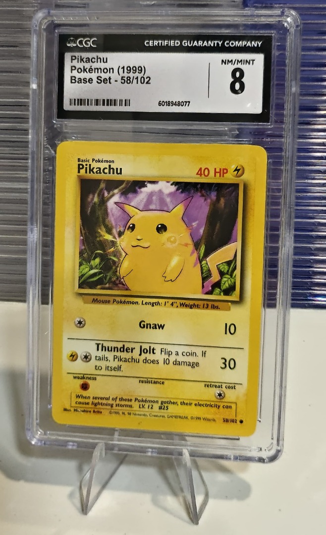 1999 Pokemon Base Set Yellow Cheeks Pikachu #58 CGC 8 SLAB, Hobbies ...