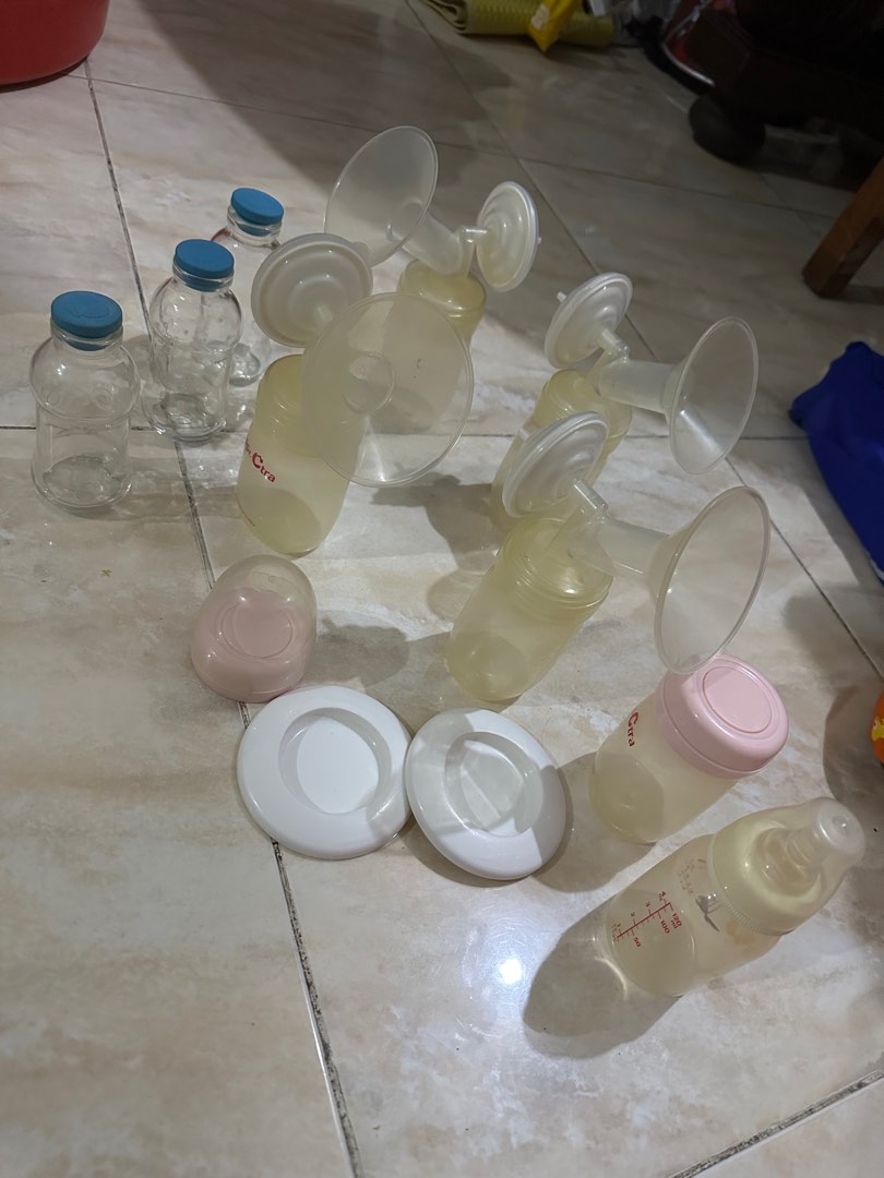 Botol dan corong pompa spectra, botol kaca asi new, botol dot pigeon ...