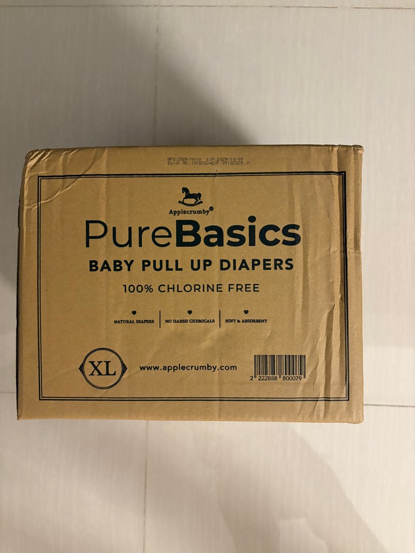 [Carton] Applecrumby Purebasics XL Pants Diaper, Babies & Kids, Bathing ...