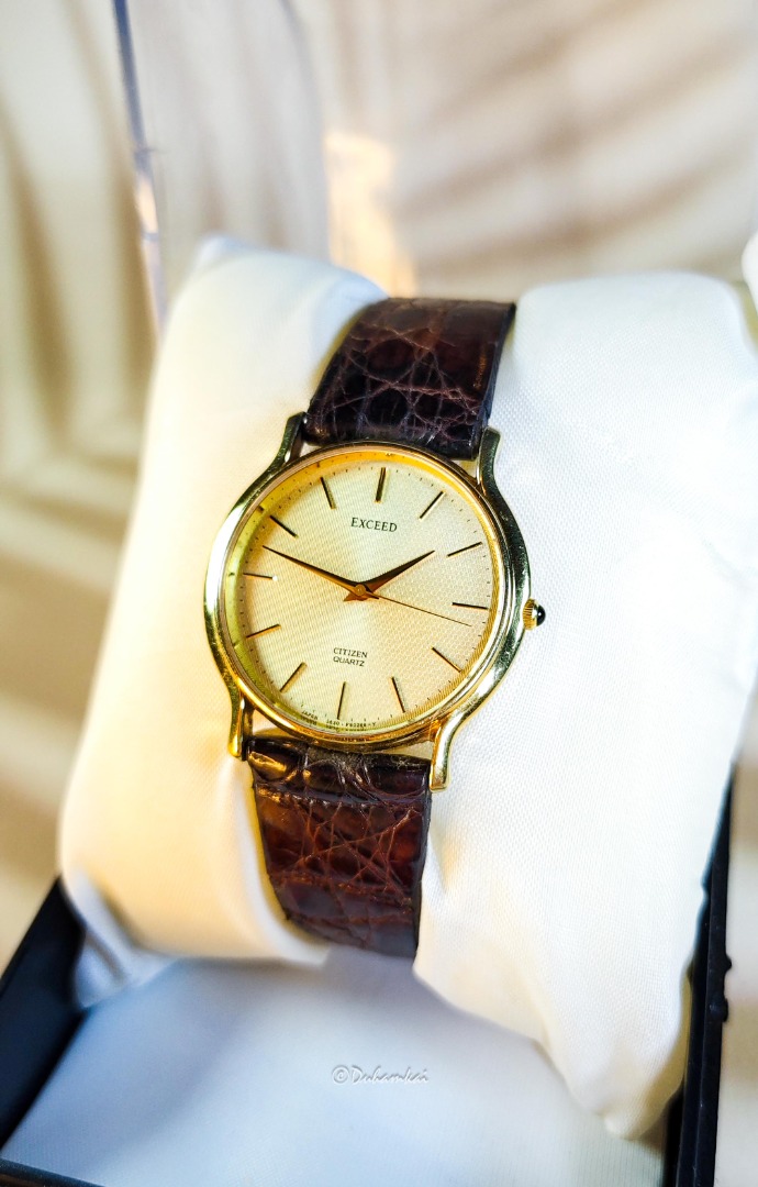 Citizen Exceed Textured Dial Gold Quartz Vintage JDM Classic Not Seiko ...