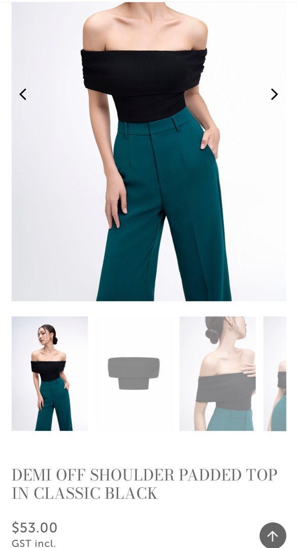 CHELLO - Demi off shoulder padded top, Women's Fashion, Tops, Blouses ...