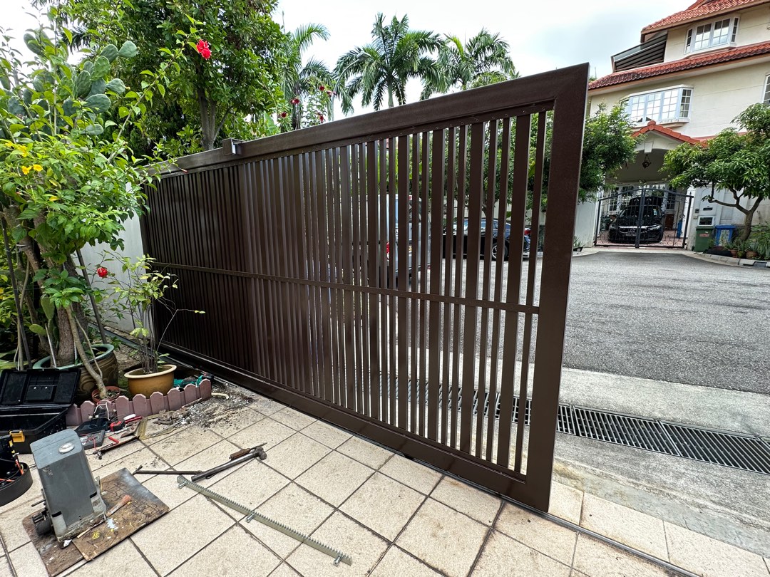 Driveway sliding gate for landed homes, Furniture & Home Living ...