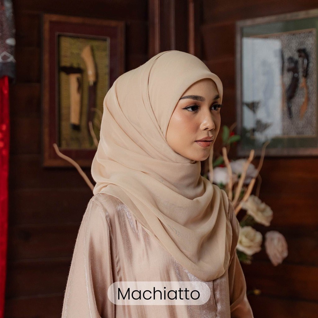 GEETA Kayla Square Shawl - Macchiato (Bawal Shawl), Women's Fashion ...