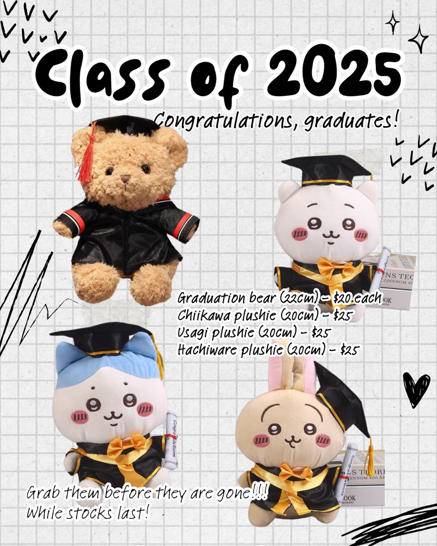 Graduation Plushies, Hobbies & Toys, Toys & Games on Carousell