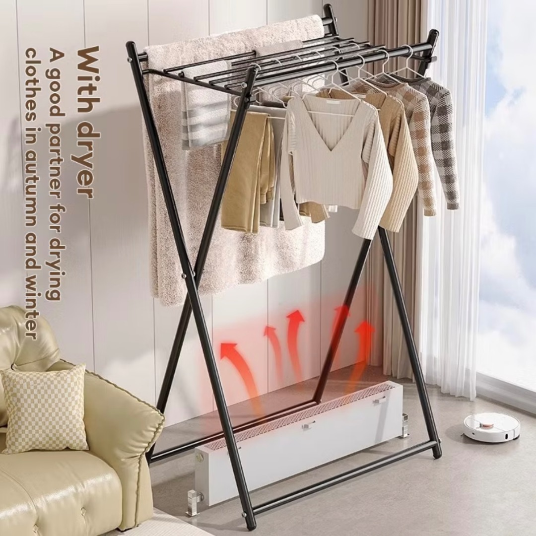 Heated Clothes Drying Rack | Double Pole Clothes Dryer Rack | Foldable ...