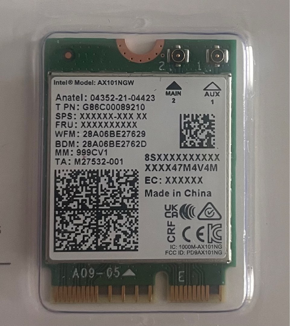 Intel AX101 Wifi 6 Bluetooth 5.2 wireless card, Computers & Tech, Parts ...