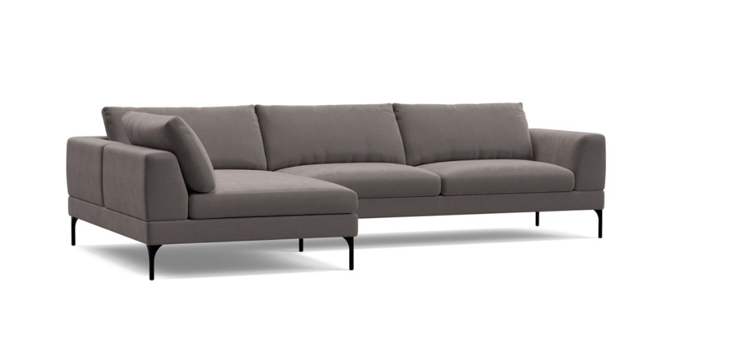 King Living Plaza Chaise Sofa in Club Fawn (mid-grey) - Composition 7 ...