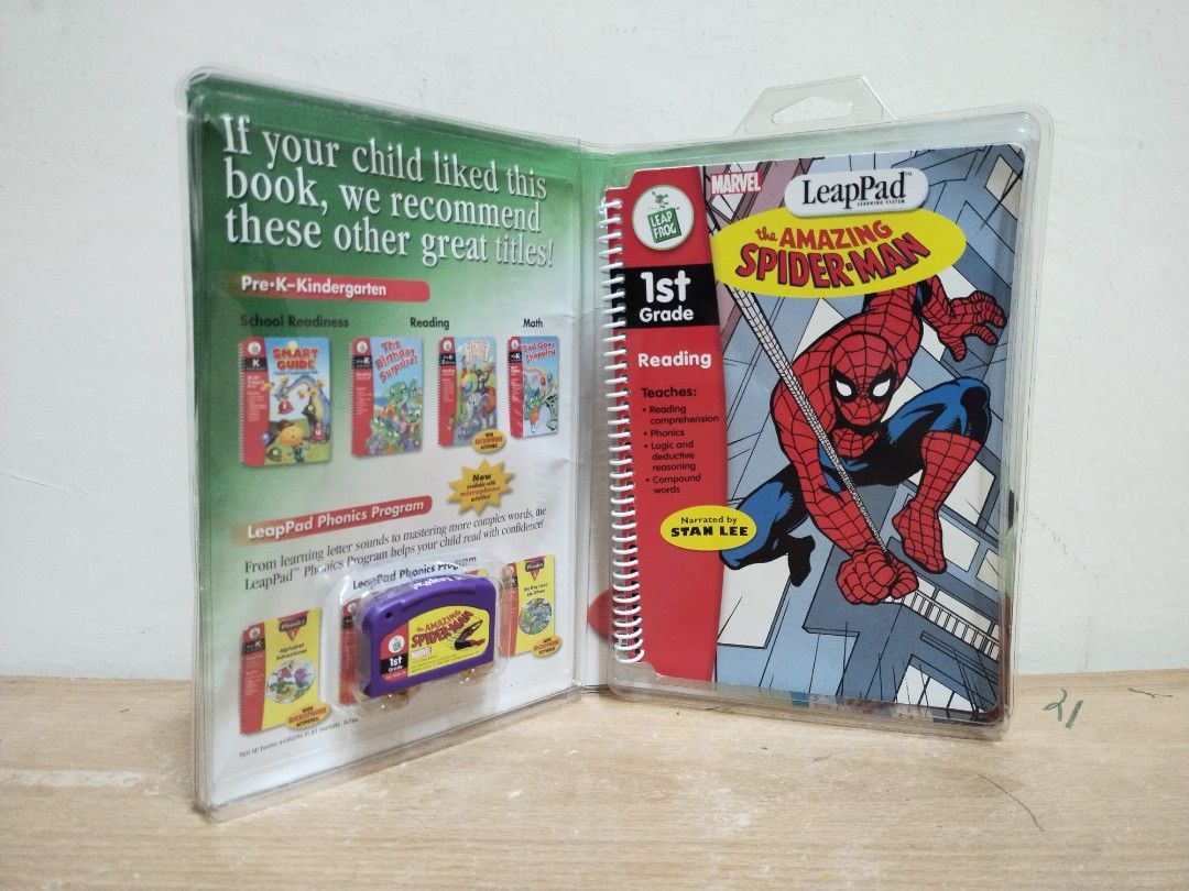 Leapfrog LeapPad The Amazing Spider Man Interactive Book (1st Grade) Book and Cartridge Narrated ...