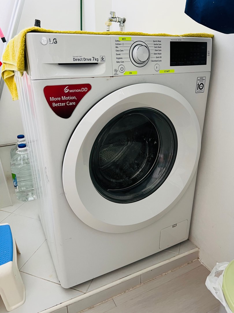 LG 7KG Direct Drive Front Load Washing Machine, TV & Home Appliances ...