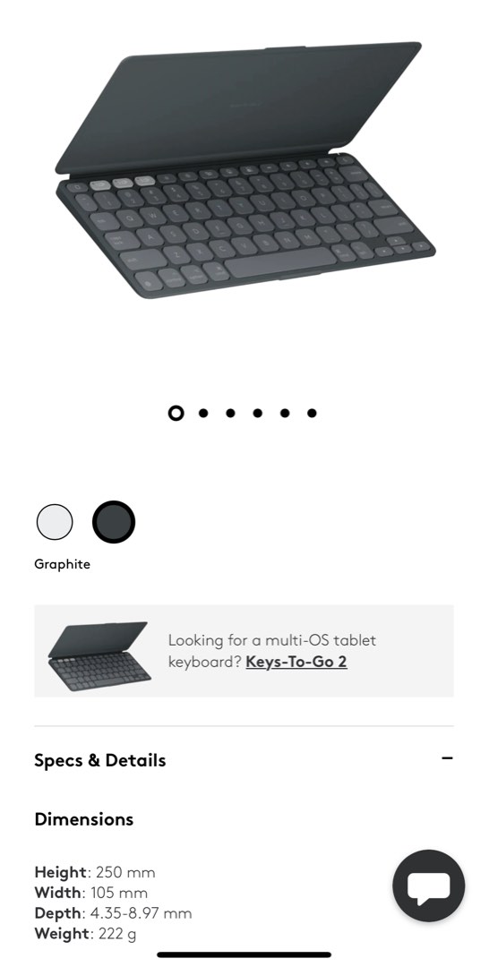 Logitech Keys-To-Go 2 Univ KB Graphite/8, Computers & Tech, Parts ...