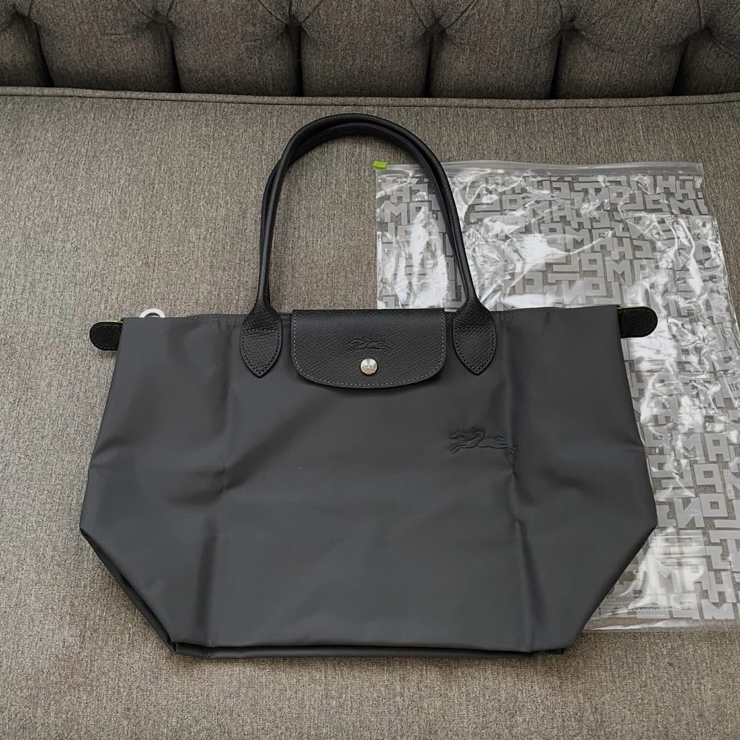 Longchamp Le Pliage Graphite Grey, Luxury, Bags & Wallets on Carousell