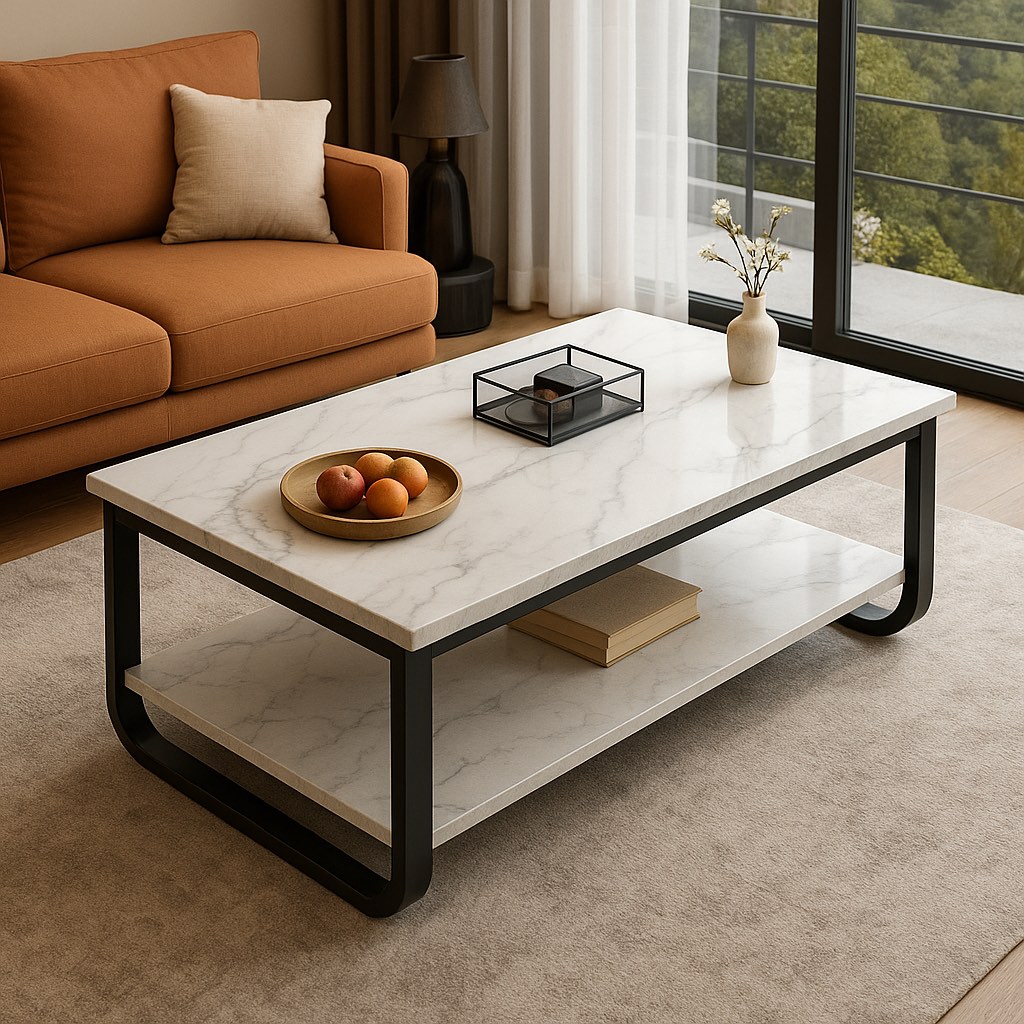 Marble Pattern Coffee Table | Living Room Tea Table | Modern Center ...