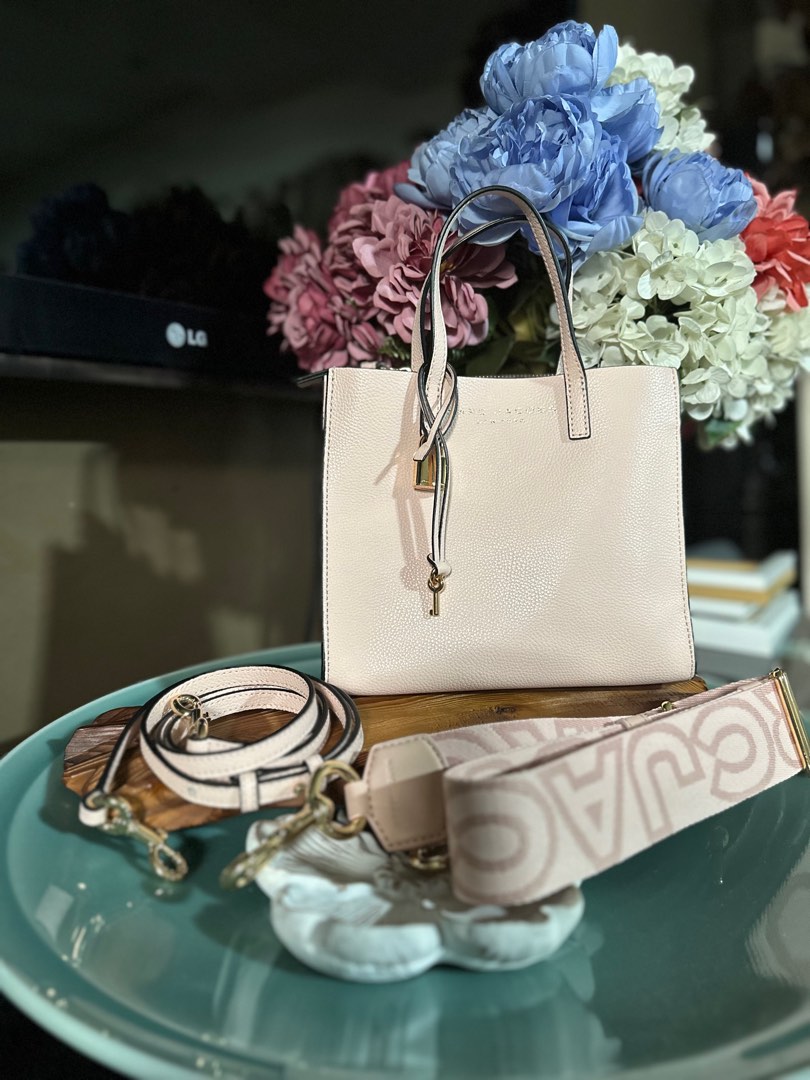 Marc Jacobs Mini Grind Peach Whip with the Outline Logo Webbing Strap ...