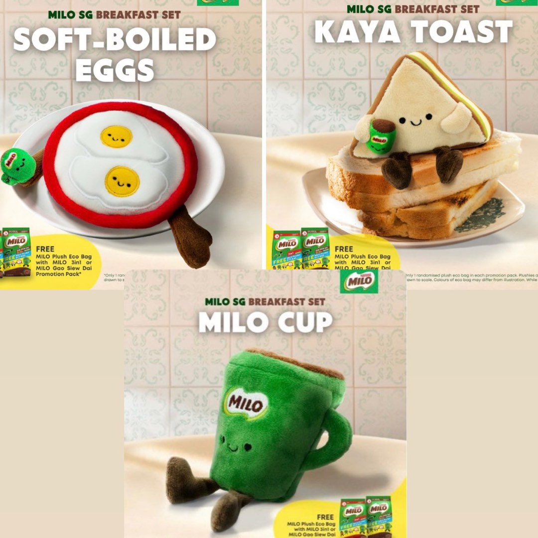 Milo plushie keychain- milo soft boil egg milo kaya toast milo cup ...