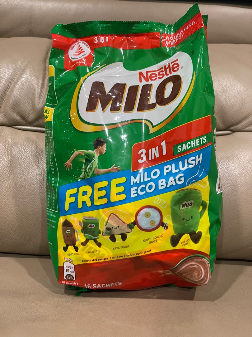 Nestle Milo 3-in-1 Sachets with MILO CUP Plush Eco Bag, Food & Drinks ...
