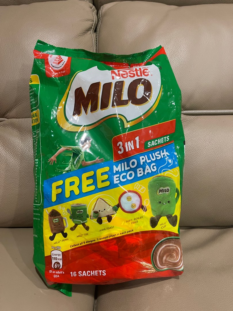 Nestle Milo 3-in-1 Sachets with Free SOFT BOILED EGGS Plush Eco Bag ...