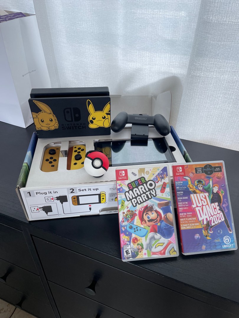 Nintendo Switch Pikachu edition. With 2 game, Video Gaming, Video Game ...