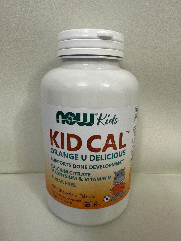 NOW Kids kid Cal orange 100 chewables 100 片咀嚼片 calcium, 健康及營養食用品, 健康補充品 ...
