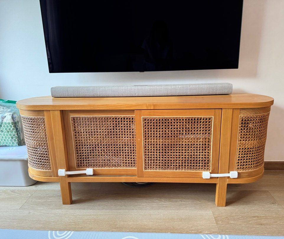 Rattan wood tv console, Furniture & Home Living, Furniture, TV Consoles ...