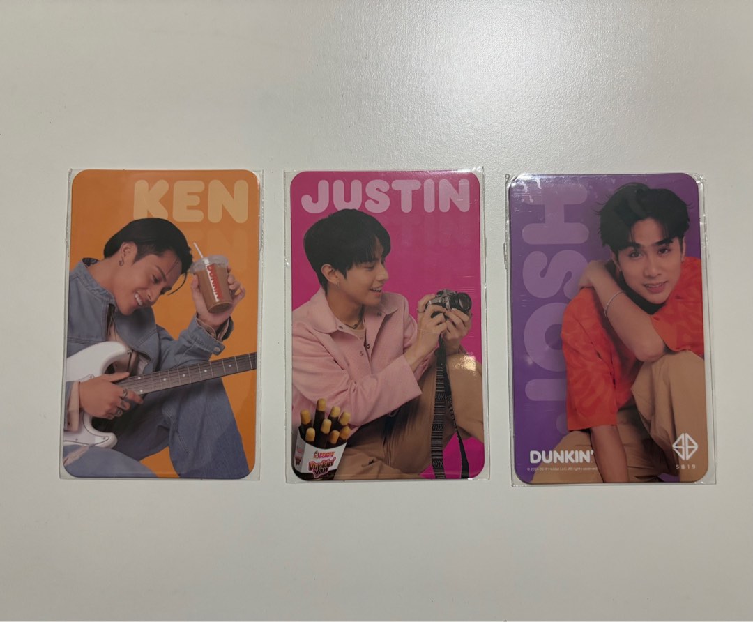 SB19 Dunkin Donuts Photocard Ken, Justin, Josh, Hobbies & Toys ...