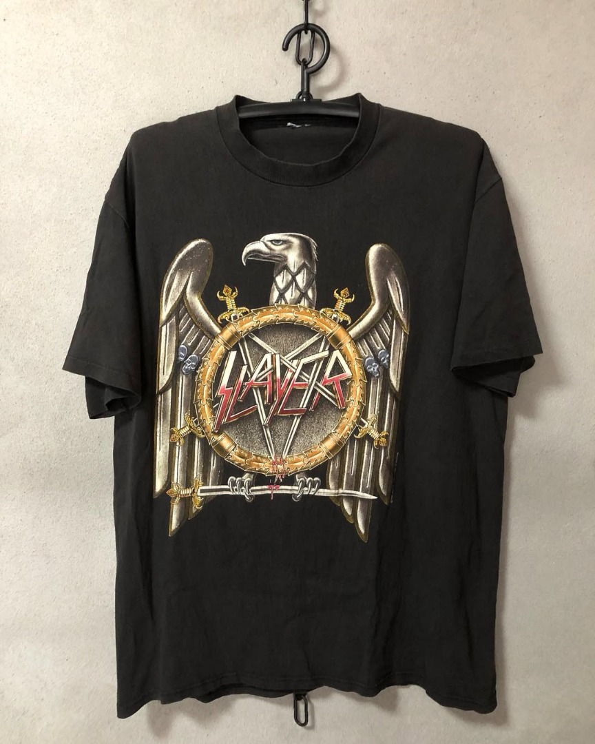 Slayer FullPrint Touring in the abyss 90s, Fesyen Pria, Pakaian ...