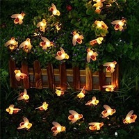 Solar Powered Bee String Lights - 30 LED Solar Bee Lights - 15ft ...