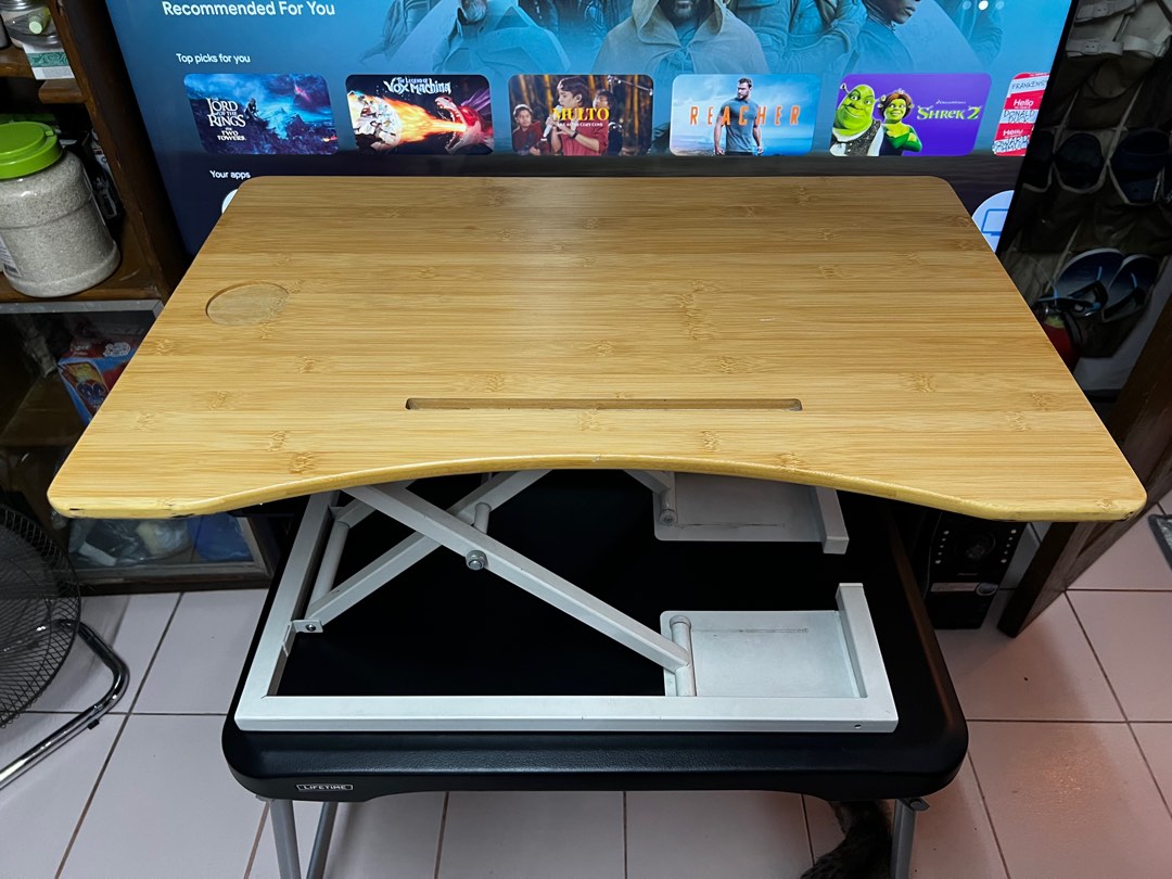 Solid Bamboo Table Top Standing Desk, Furniture & Home Living ...
