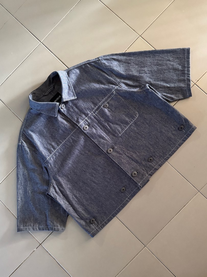 Uniqlo Cropped Boxy Denim Jacket, Men's Fashion, Tops & Sets, Tshirts ...