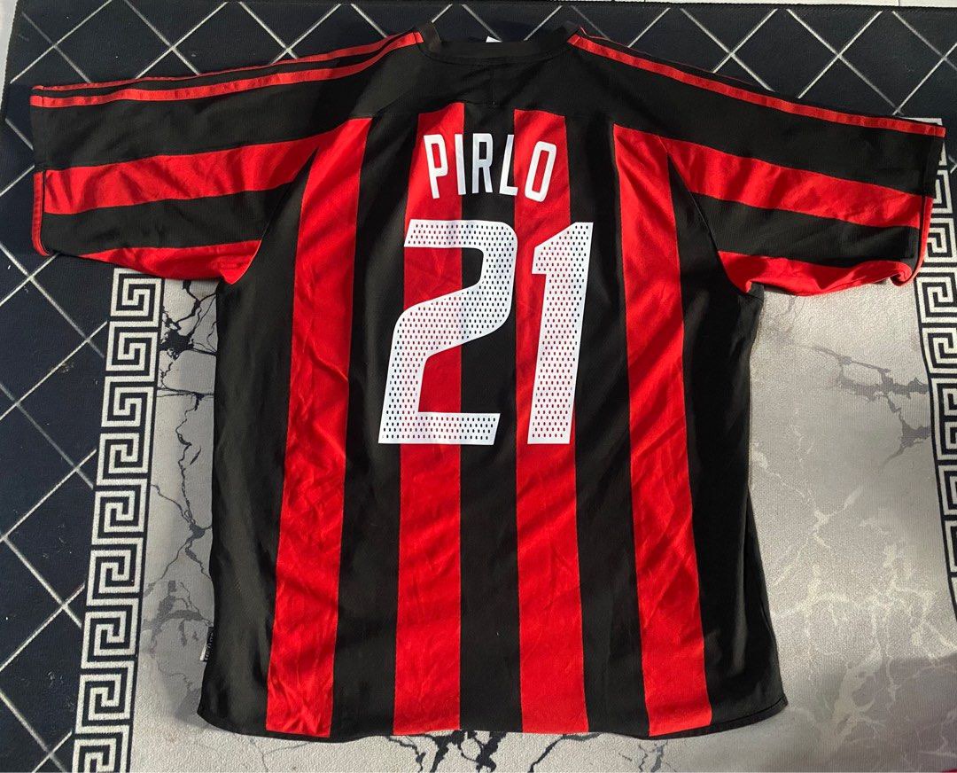 #21 PIRLO AC MILAN 2003-04 Home soccer/football jersey/kit rare/retro/vintage, Men's Fashion ...