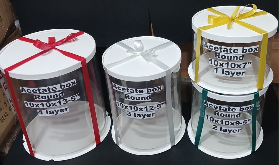 Acetate Box - Round - With protective film inside and outside ...