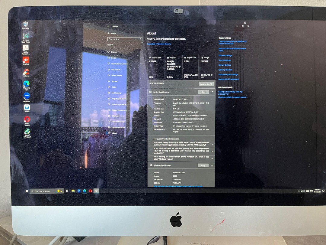 Apple 27" 2013 Desktop PC with Apple Keyboard & Mouse for Sale – Great ...