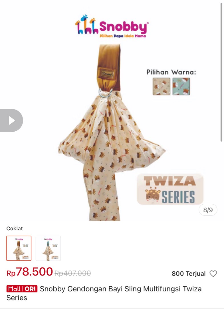 GENDONGAN SLING MERK SNOBBY, Bayi & Anak, Kereta, Kursi Goyang ...