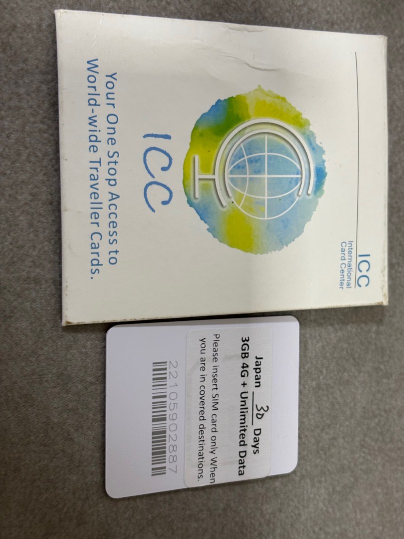 ICC SIM Card 30 days Japan, Mobile Phones & Gadgets, Other Gadgets on ...