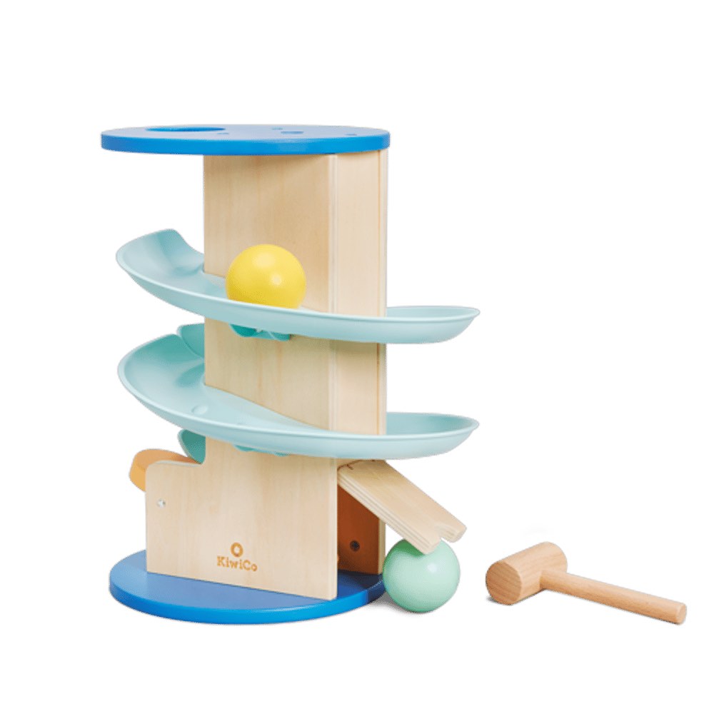 KiwiCo Tap and Go Spiral Activity Tower Wooden Toy Tap and Pound ...