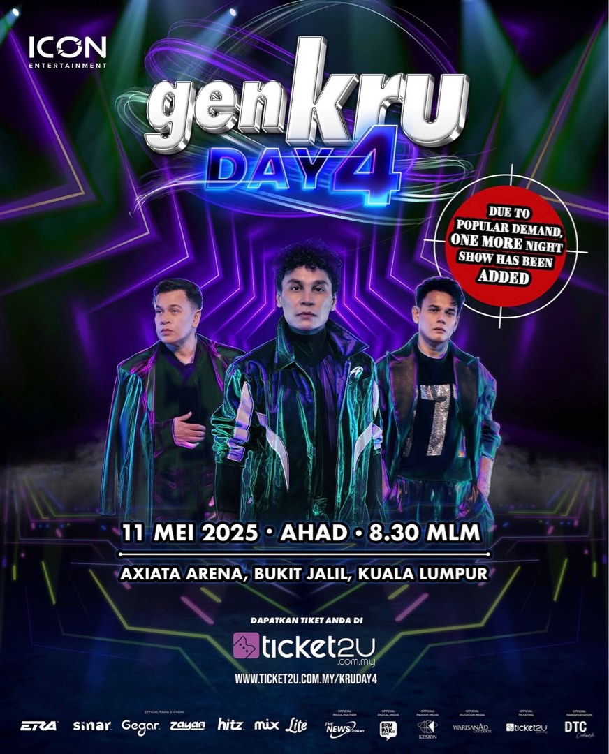 KRU ticket concert-day 4, Tickets & Vouchers, Event Tickets on Carousell