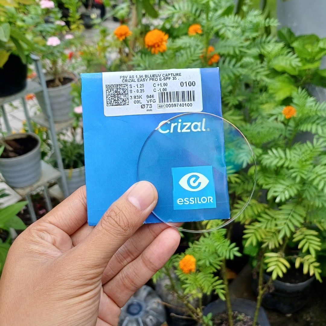 Lensa Essilor FSV Crizal Easy Pro BlueUV Capture Original, Fesyen Pria ...