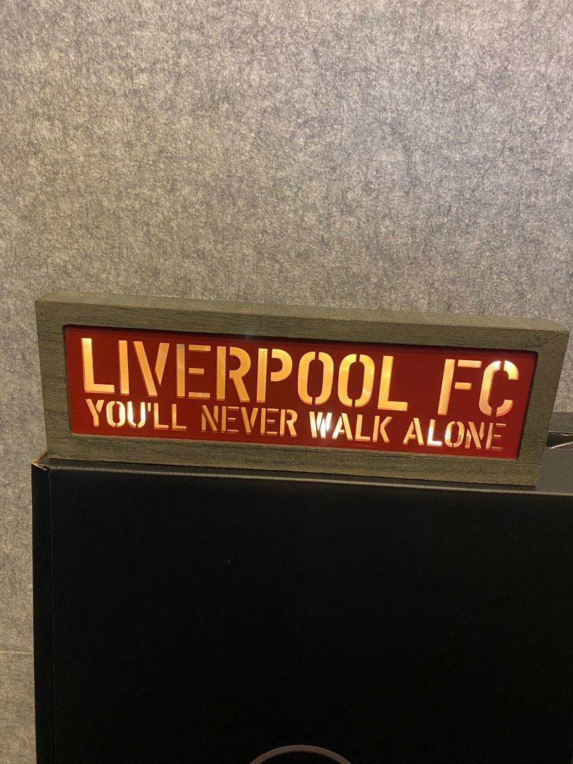 Liverpool FC Light Up Wooden Sign - Authentic EPL, Hobbies & Toys ...