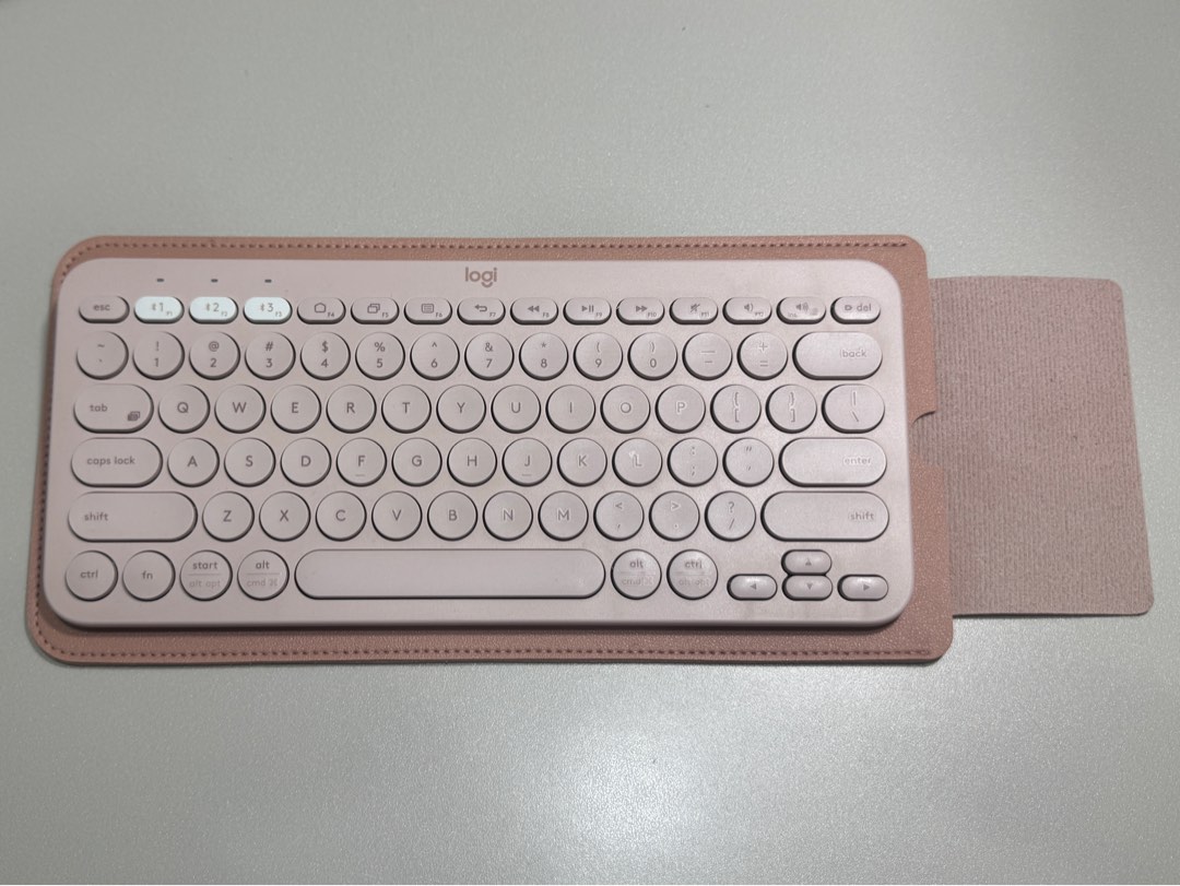 Logitech K380 Bluetooth Keyboard (Pink) w/ Waterproof Leather Keyboard ...