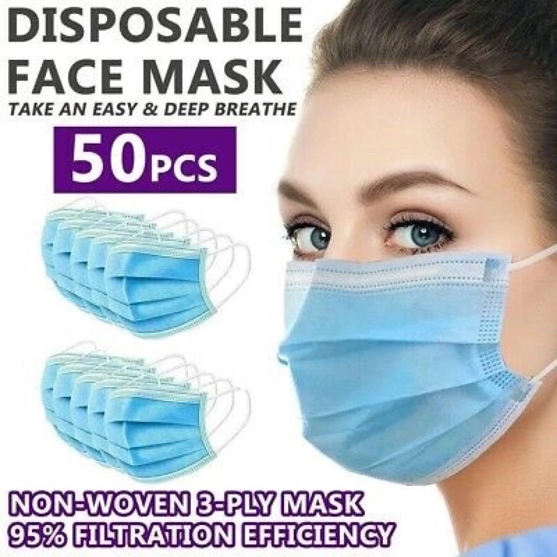 Magische Masks 3-Ply Disposable Face Mask - 50 sheets (25 x 2 packets ...