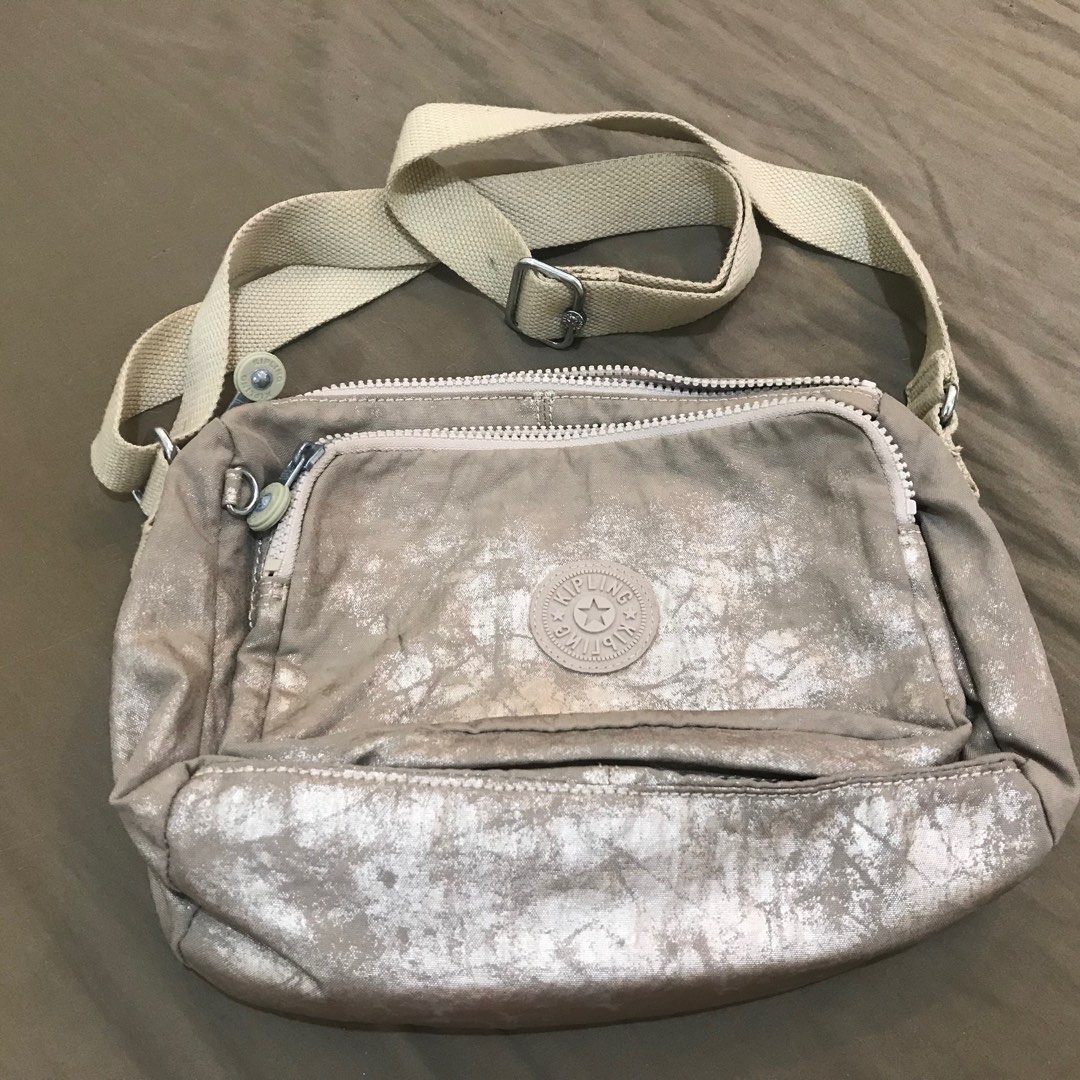 Metallic Gold Kipling Bag, Women's Fashion, Bags & Wallets, Cross-body ...