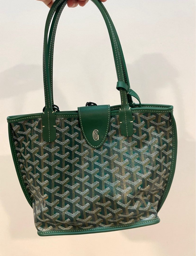 Mini Goyard tote in green, double-sided use, Women's Fashion, Bags ...