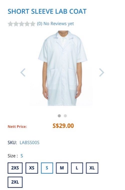 NUS Lab Coat, Hobbies & Toys, Stationery & Craft, Stationery & School ...