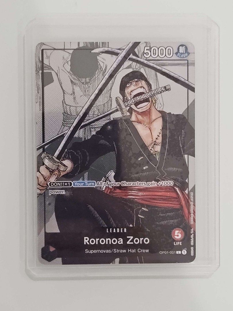 One Piece OPCG OP01-001 (L) Roronoa Zoro 25th Anniversary English ...