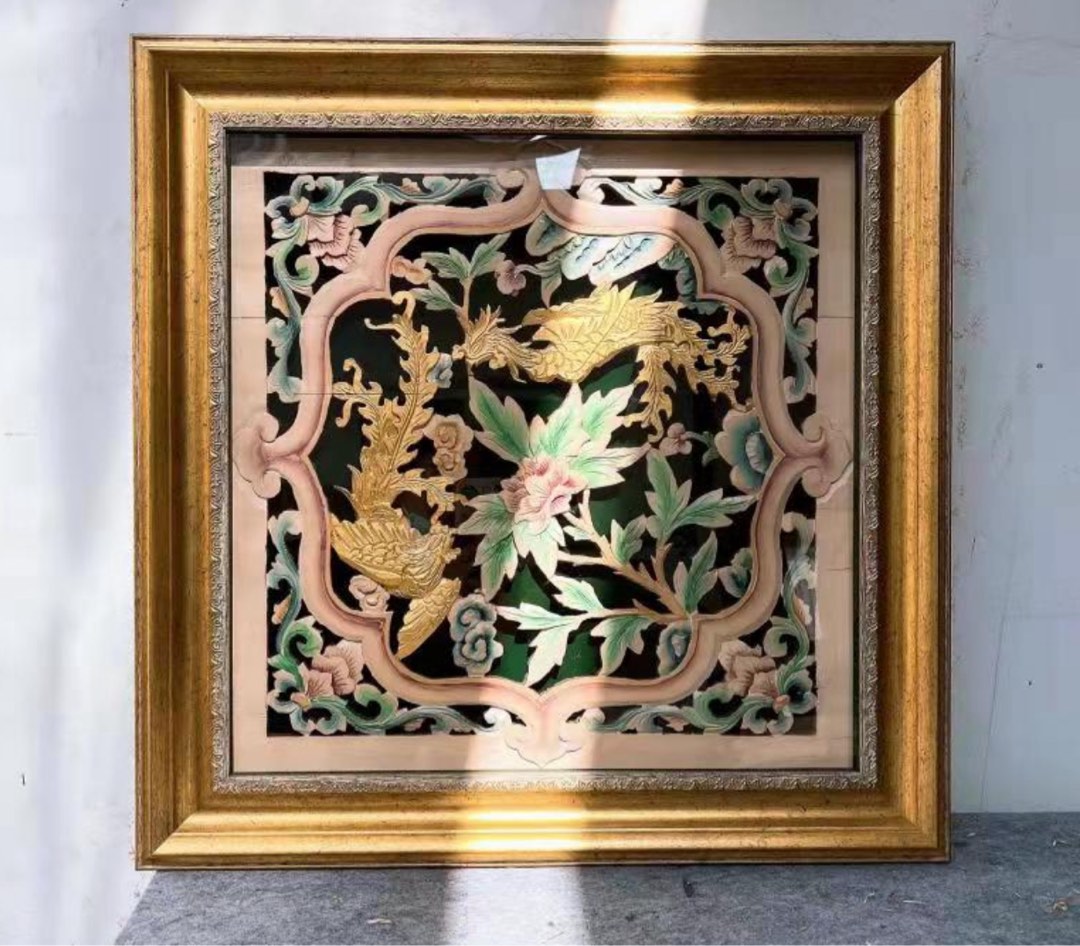 Rare Vintage Peranakan Wooden Carving with frame, Furniture & Home ...