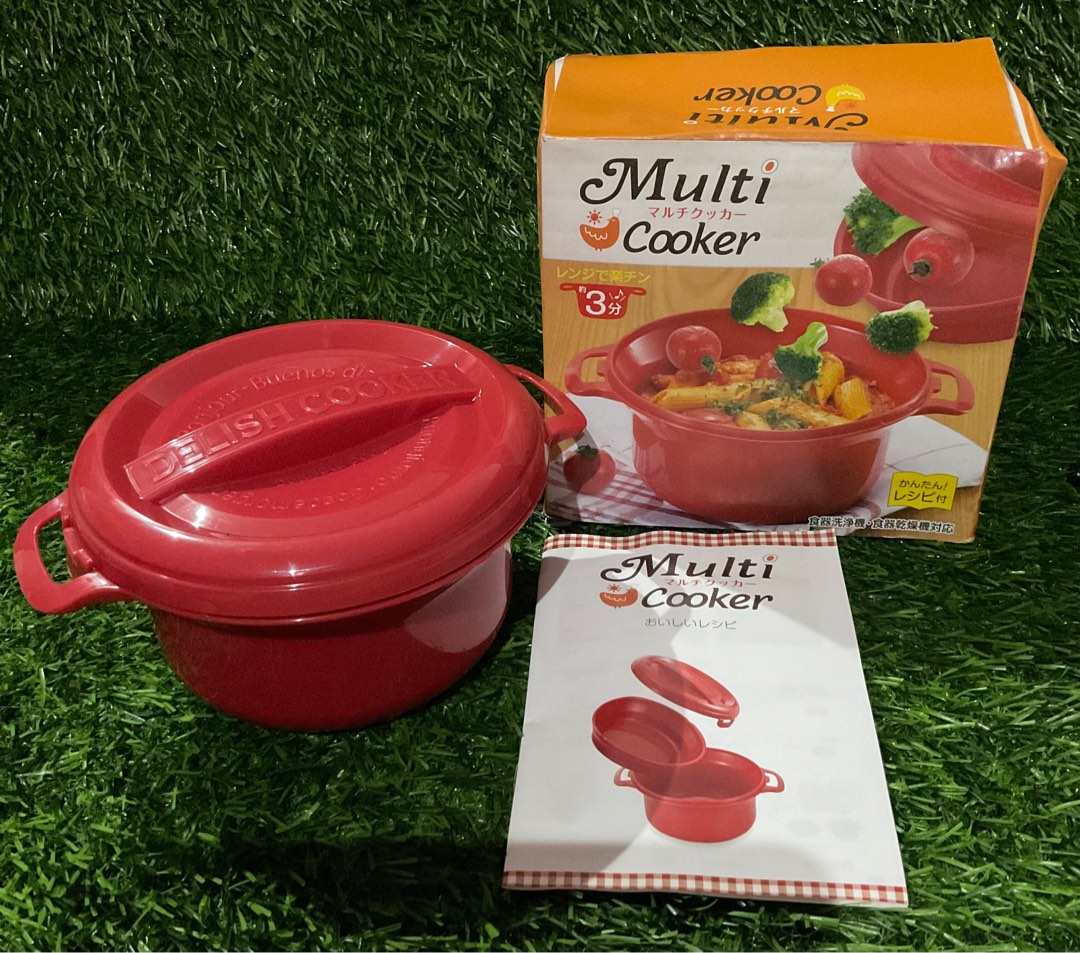 Red Multi Cooker Camping Stackable Polypropylene Microwave Freezer Safe ...